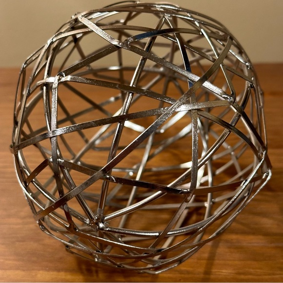 Accents | Decorative Silver Metal Ball Sphere Sculpture | Poshmark